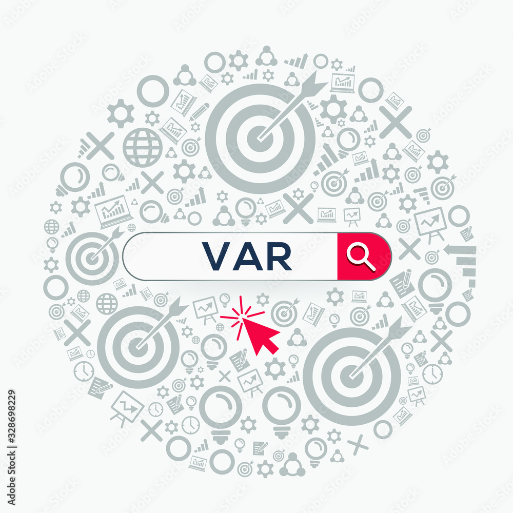 ِVAR mean (value at risk) Word written in search bar ,Vector ...