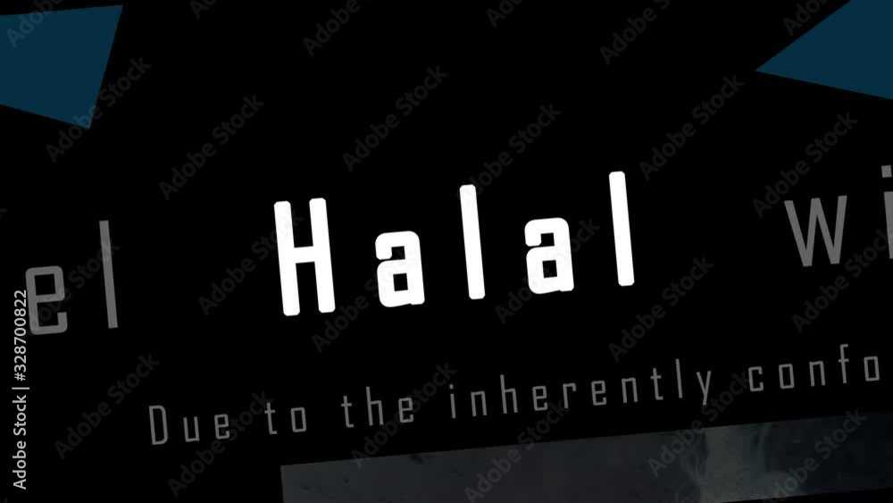 Animation of the word Halal being highlighted in a series of different ...