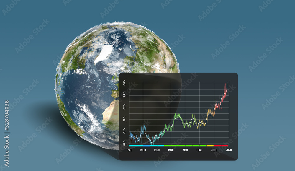 global warming illustration with earth 3D rendering Stock Illustration ...