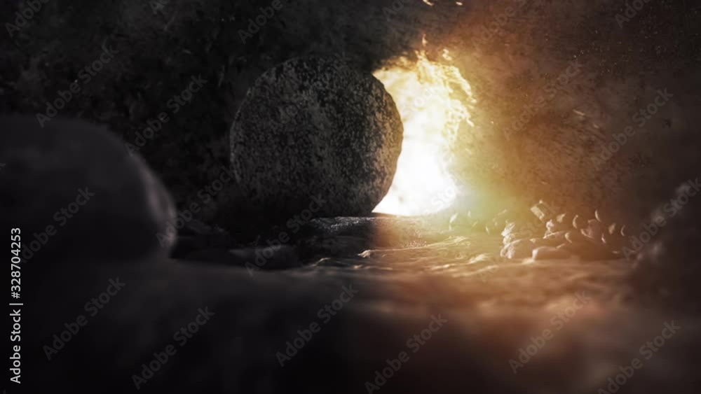Easter Background - The Stone Is Rolling From Jesus' Tomb Stock Video ...