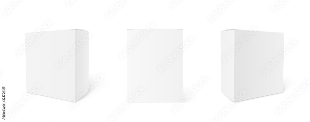 Blank cardboard package boxes mockup. Box set. Three templates, layout ...