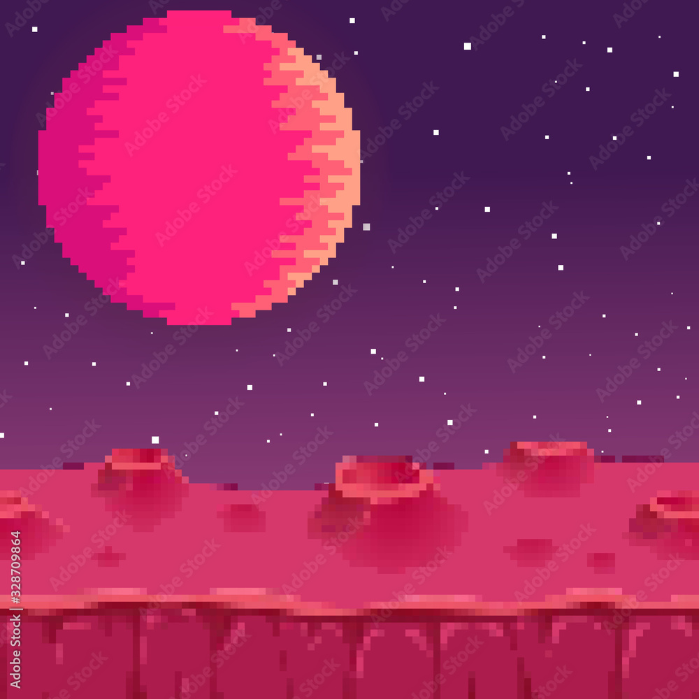 Vector retro futuristic background. Abstract digital landscape with ...