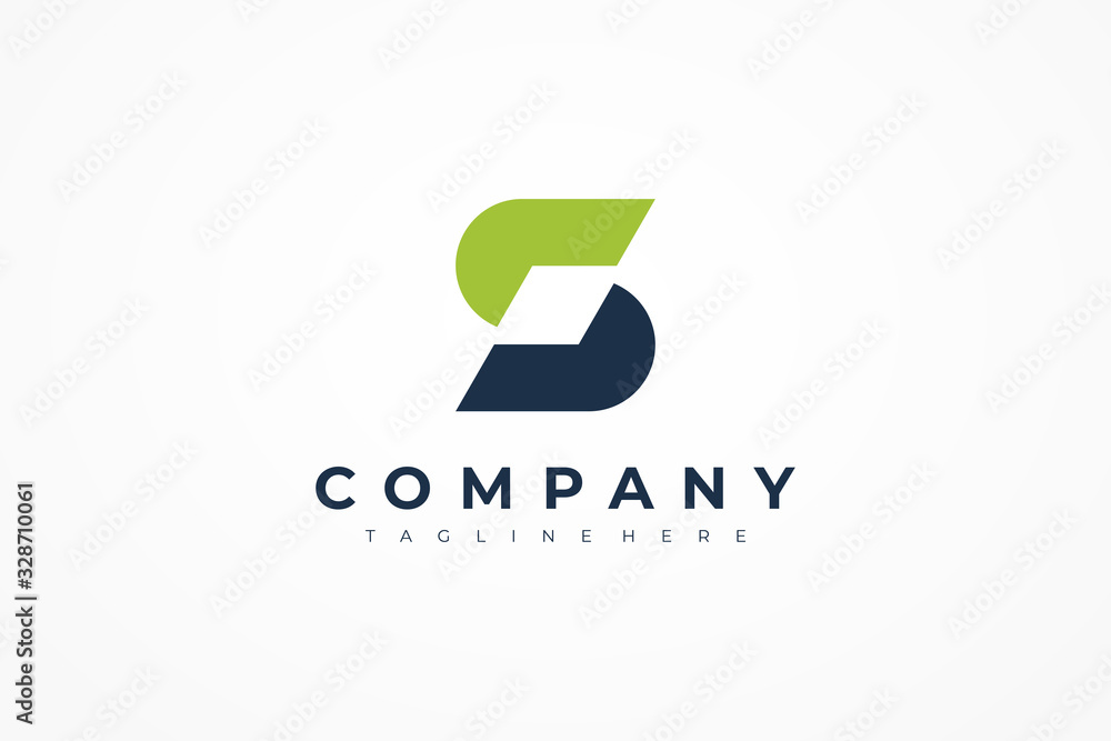Vetor de Blue Green Initial Letter S Logo isolated on White Background ...