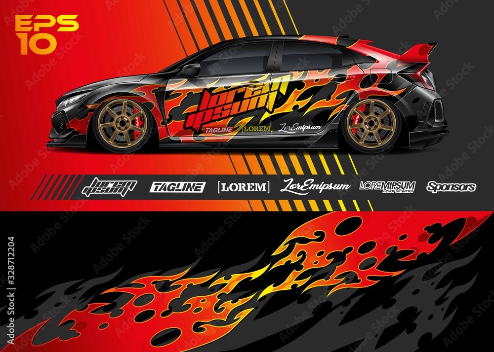Race car graphic livery design. Abstract sport racing background for ...