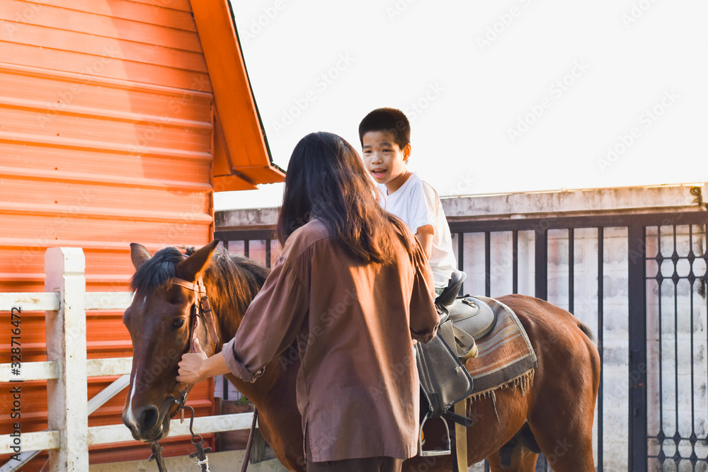Kids with special needs are riding with a close supervision teacher ...