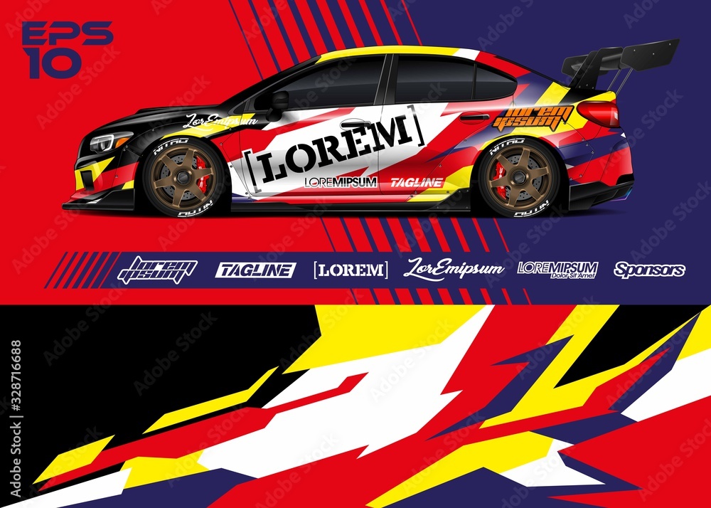 Race car graphic livery design. Abstract sport racing background for ...