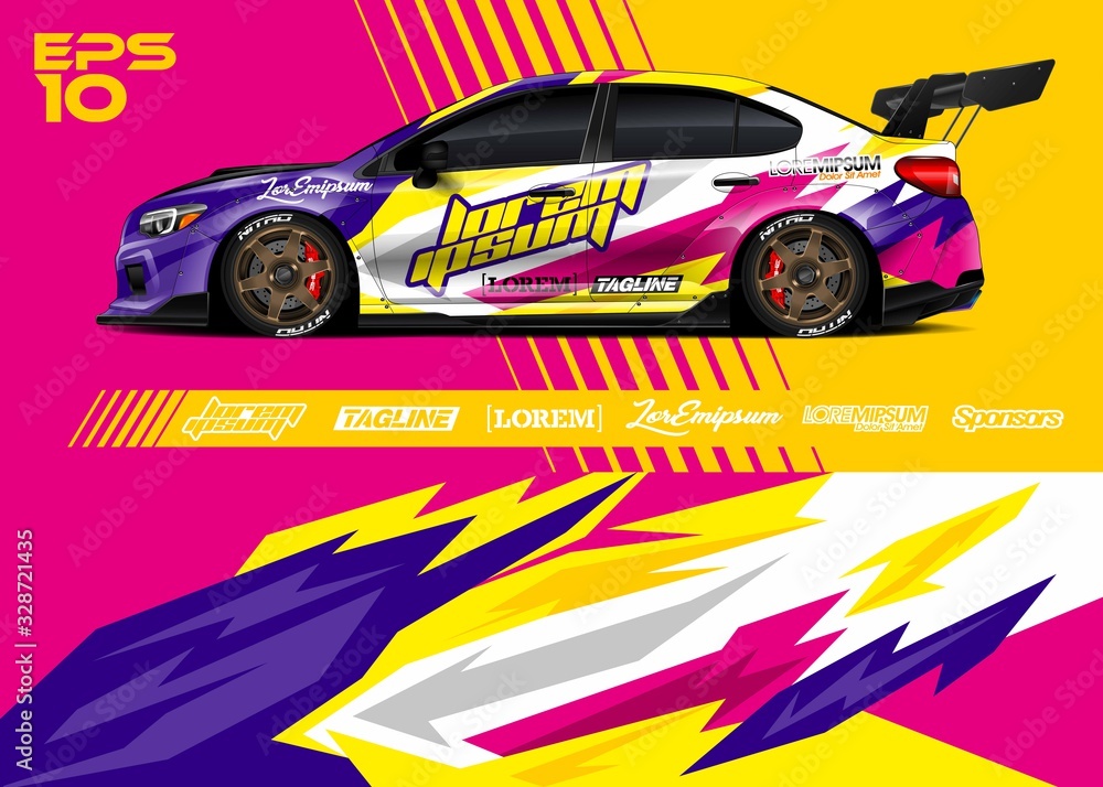 Race car graphic livery design. Abstract sport racing background for ...