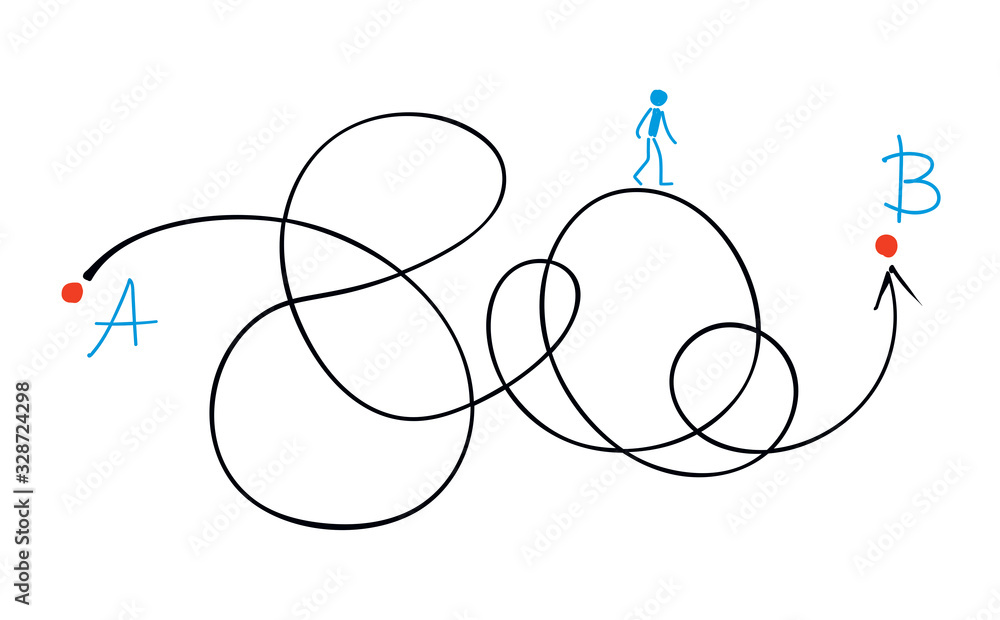 Line from point A to point B. Vector drawing Stock Vector | Adobe Stock