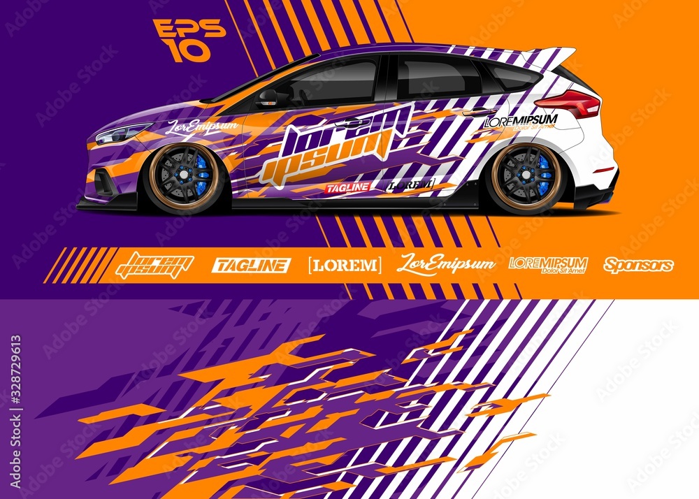 Race car graphic livery design. Abstract sport racing background for ...