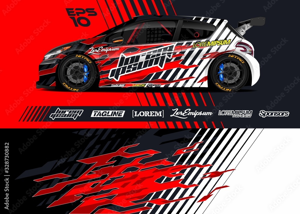 Race car graphic livery design. Abstract sport racing background for ...