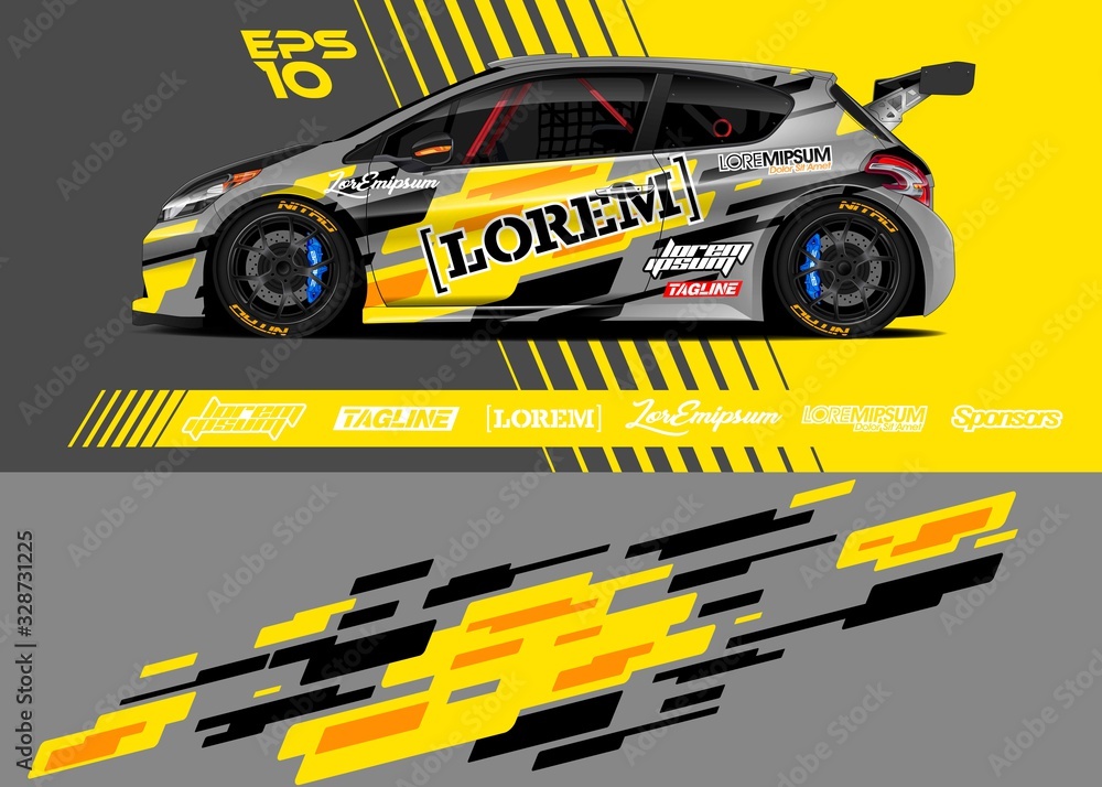 Race car graphic livery design. Abstract sport racing background for ...