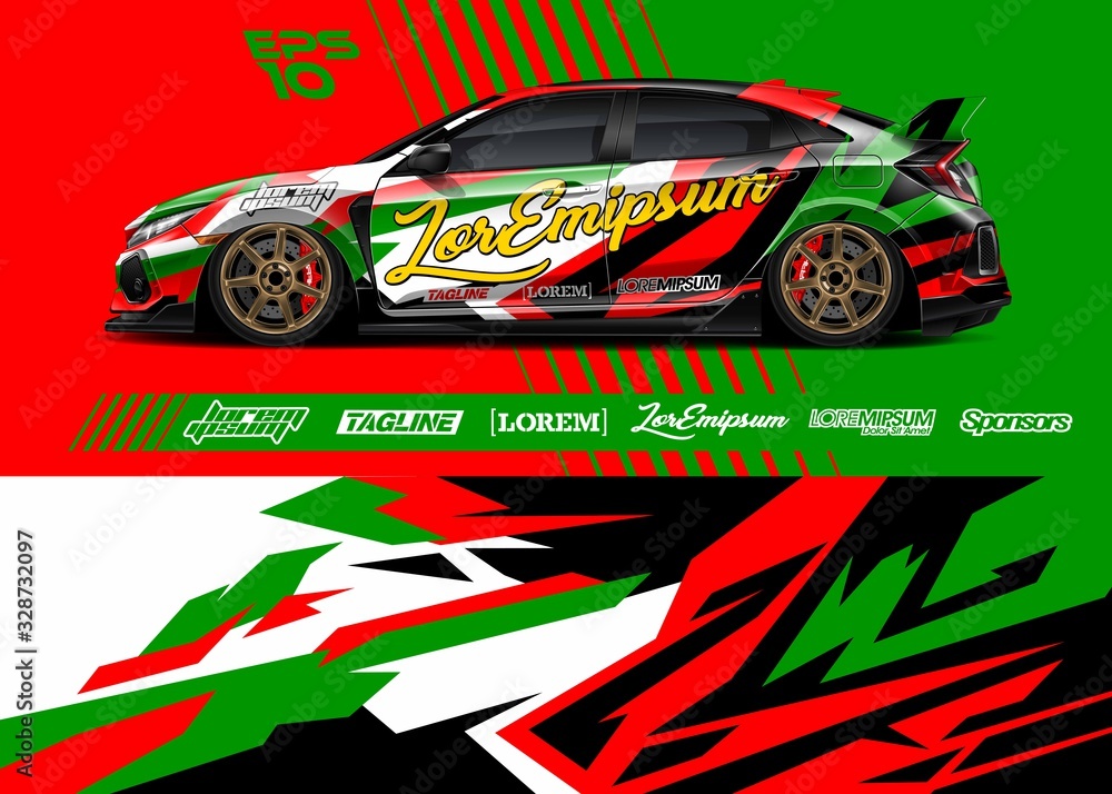 Race car graphic livery design. Abstract sport racing background for ...