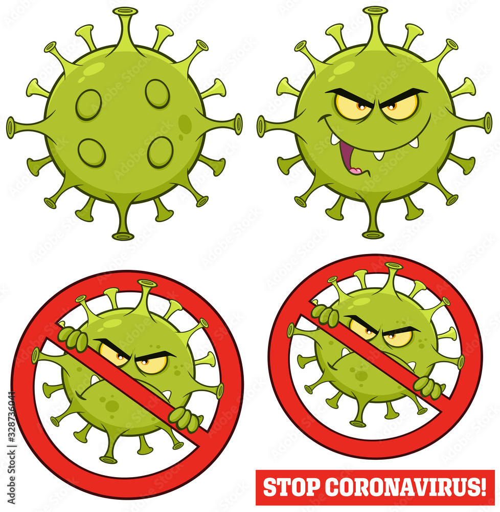 Coronavirus (COVID-19) Cartoon Character of Pathogenic Bacteria Design ...
