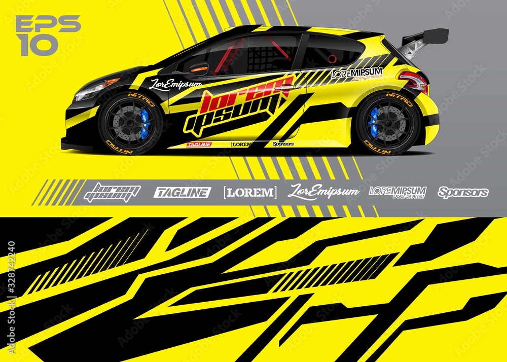 Car graphic livery design vector. Abstract stripe racing background for ...