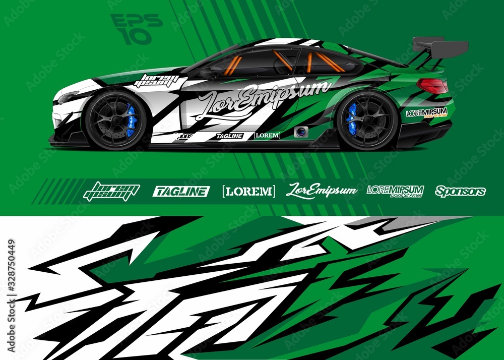 Car graphic livery design vector. Abstract stripe racing background for ...