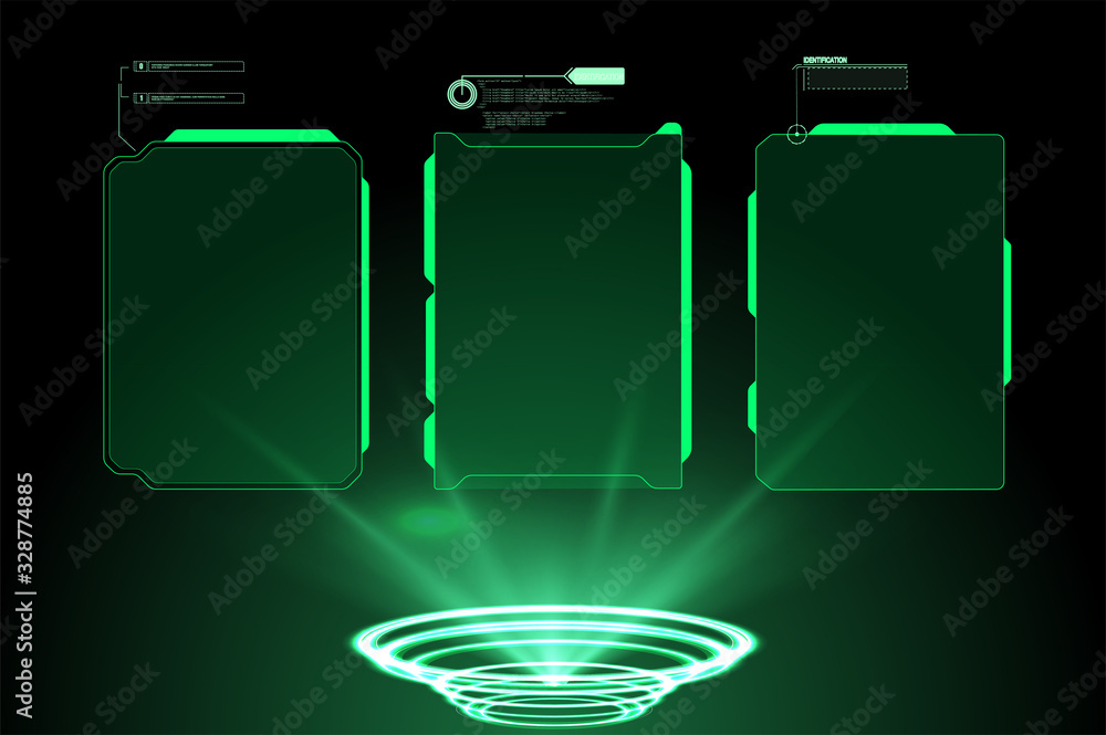 Futuristic Vector HUD Interface Screen Design. Digital callouts titles ...
