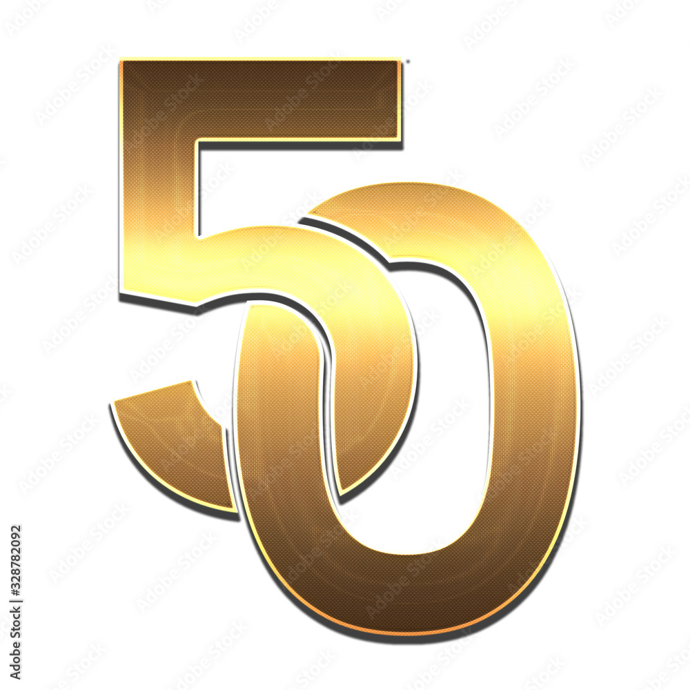 50, Zahl, Jubiläum, Nummer, 3D Stock-Illustration | Adobe Stock