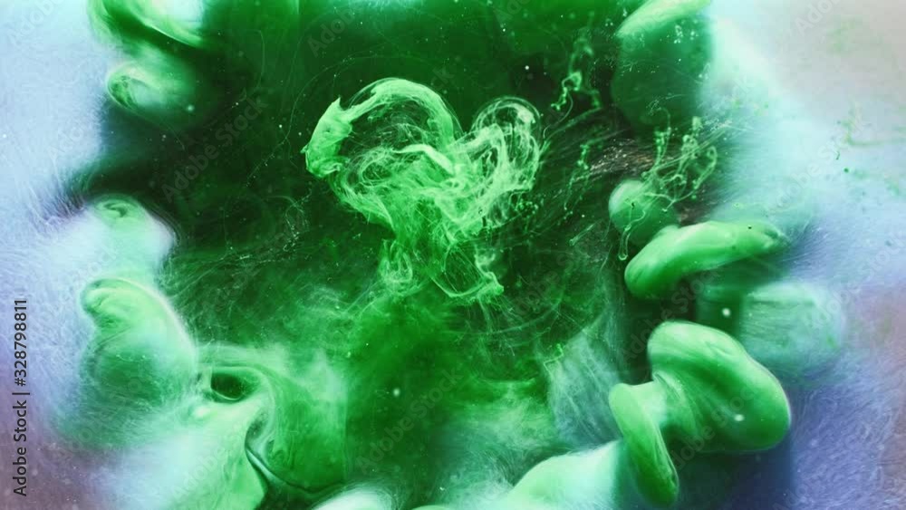Color cloud overlay. Toxic burst. Green paint drop explosion on white ...
