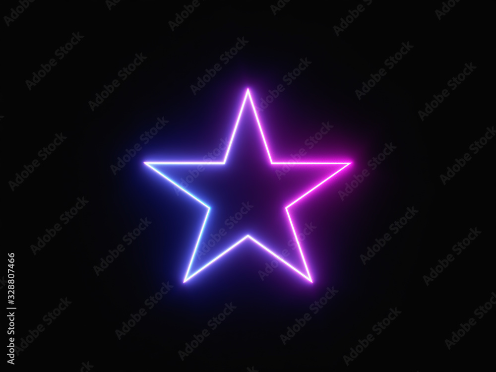 Blue and purple neon light icon isolated in black background. Vibrant ...