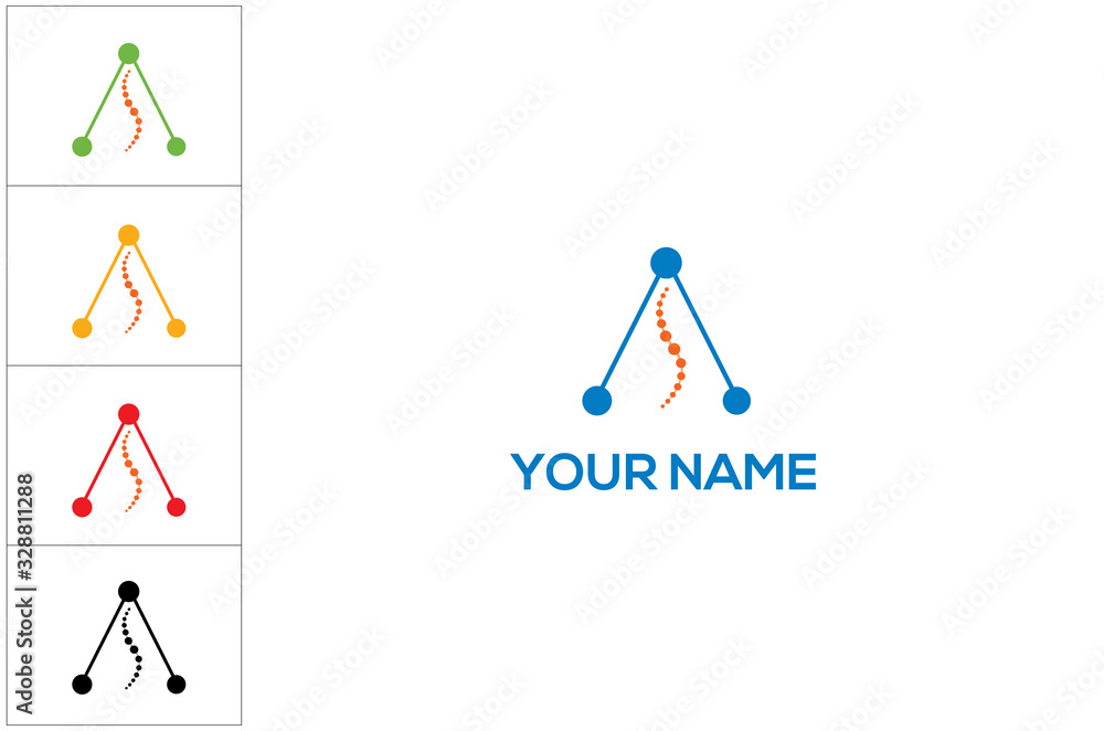 Spinal surgery abstract A logo vector , flat spine orthopedic therapy ...