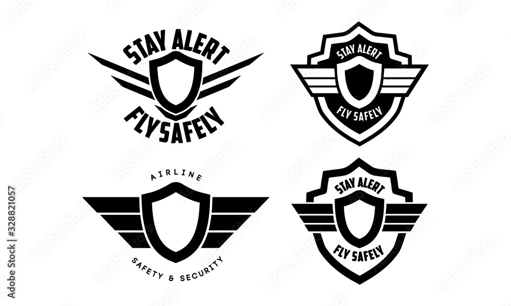 airline safety security vintage logo vector design Stock Vector | Adobe ...