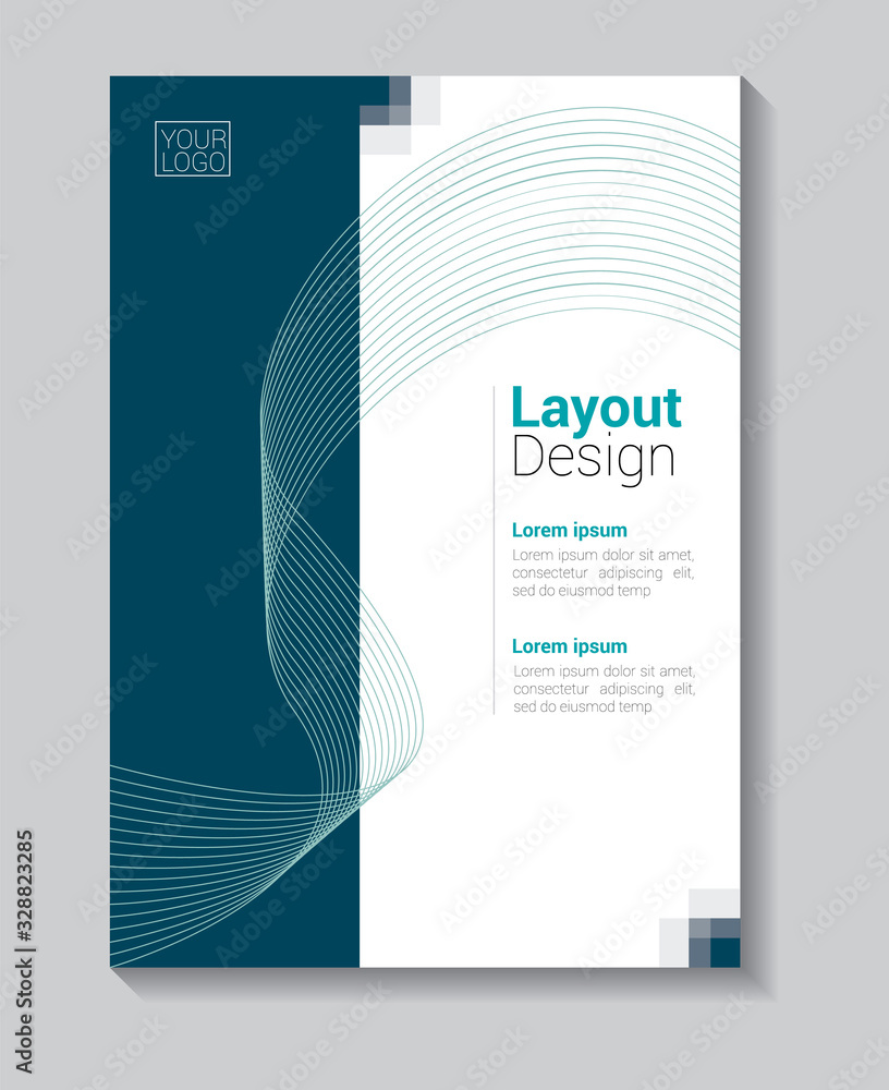 abstract geometric pattern brochure design template vector mock up for ...