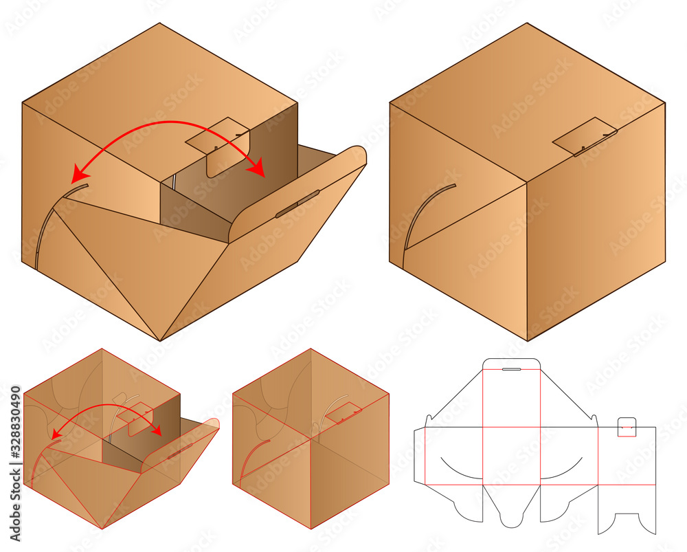 Box packaging die cut template design. 3d mock-up Stock Vector | Adobe ...
