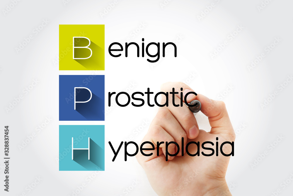 BPH - Benign Prostatic Hyperplasia acronym with marker, health concept ...