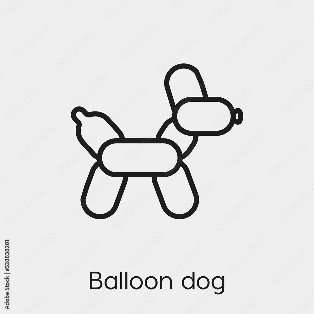 balloon dog icon vector. Linear style sign for mobile concept and web ...