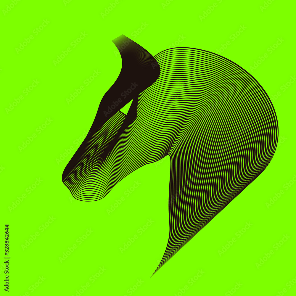 vector illustration of a green background with a horse stalion Stock ...