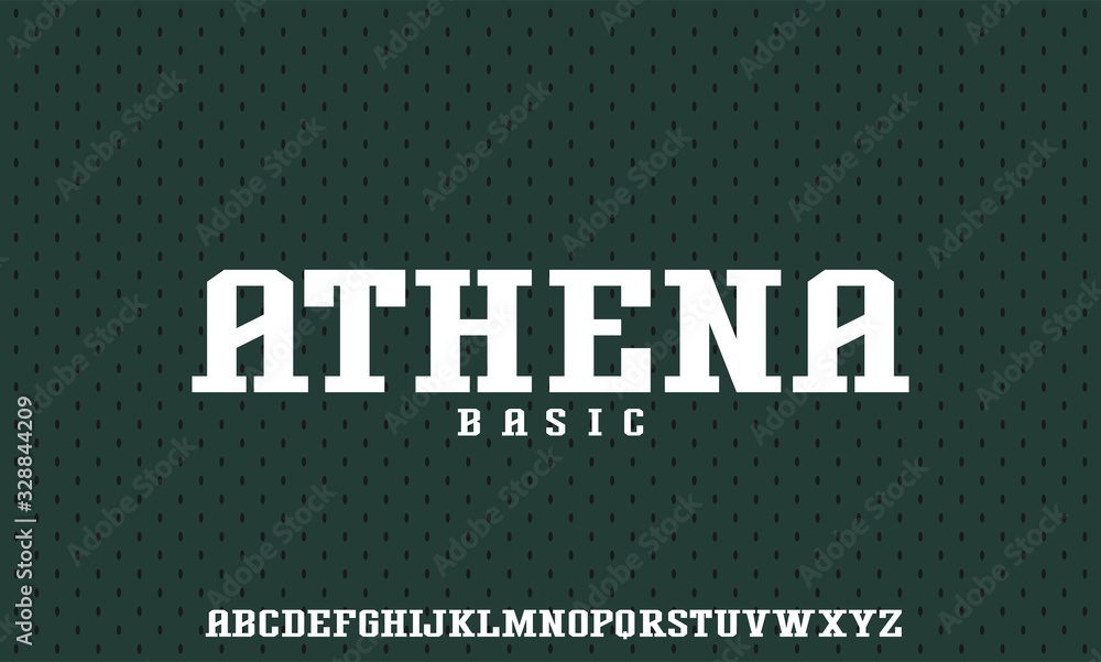ATHENA BASIC FONT, FOR VARSITY UNIVERSITY COLLEGE DISPLAY FONT SPORT ...