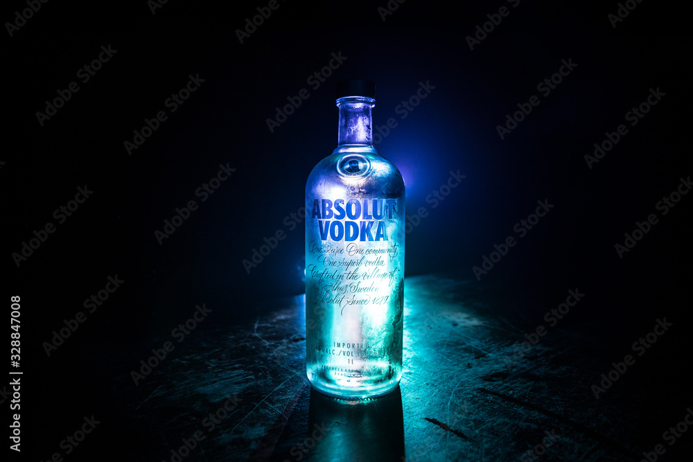 BAKU, AZERBAIJAN - FEB 09, 2020: Absolut Vodka is a brand of vodka ...