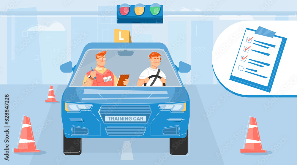 Driving Test Background Stock Vector | Adobe Stock