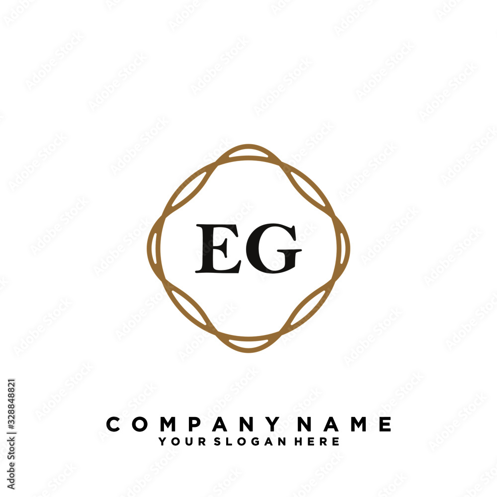 Initial Letter EG Logo With circle Template Vector. Stock Vector ...