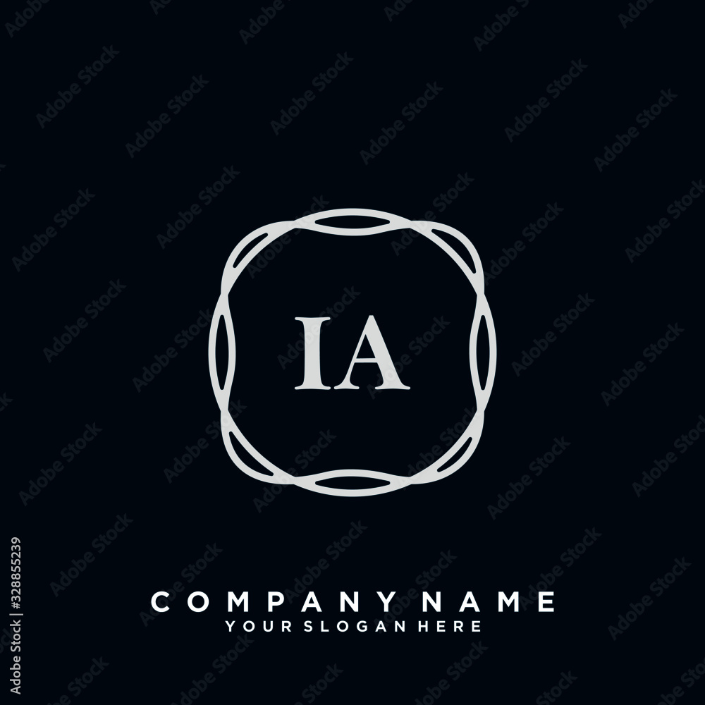 Initial Letter IA Logo With circle Template Vector. Stock Vector ...