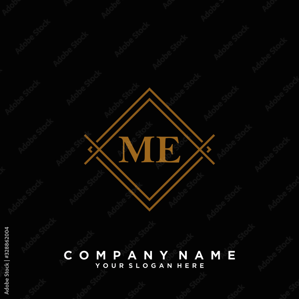 Initial Letter ME Logo With circle Template Vector. Stock Vector ...