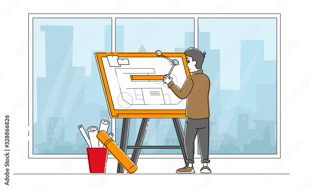 Building and Engineering Profession, Occupation or Job Concept. Man ...