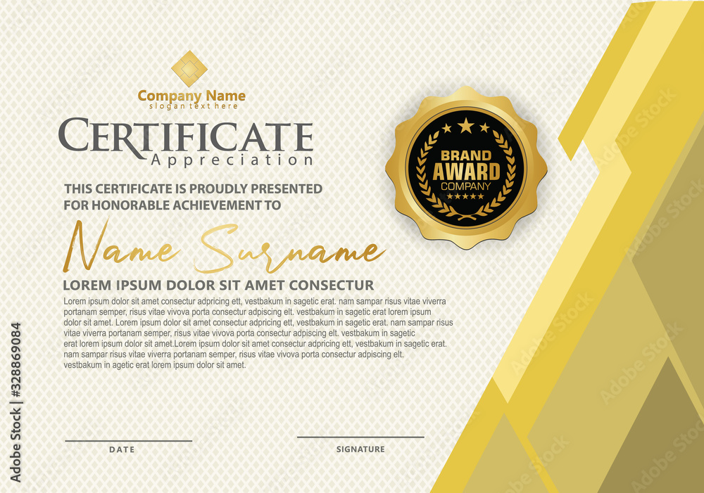 certificate template with modern pattern,diploma,Vector illustration ...