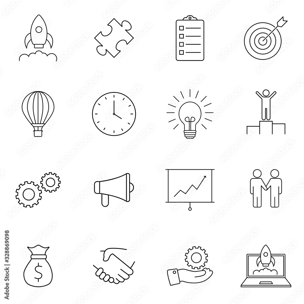 Start up business, strategy, marketing, finance and more, thin line ...