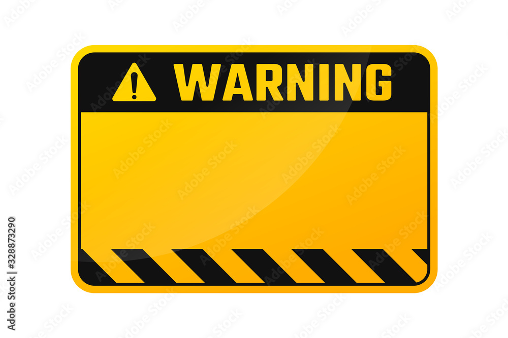 Yellow black warning sign vector Leave space for your warning message ...
