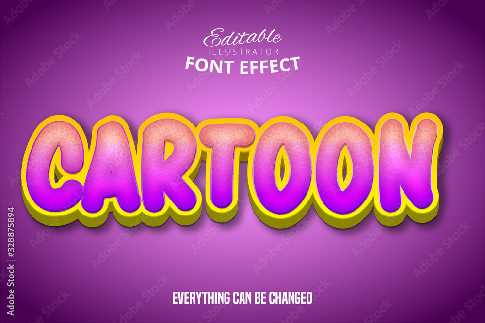 Cartoon text, editable font effect Stock Vector | Adobe Stock