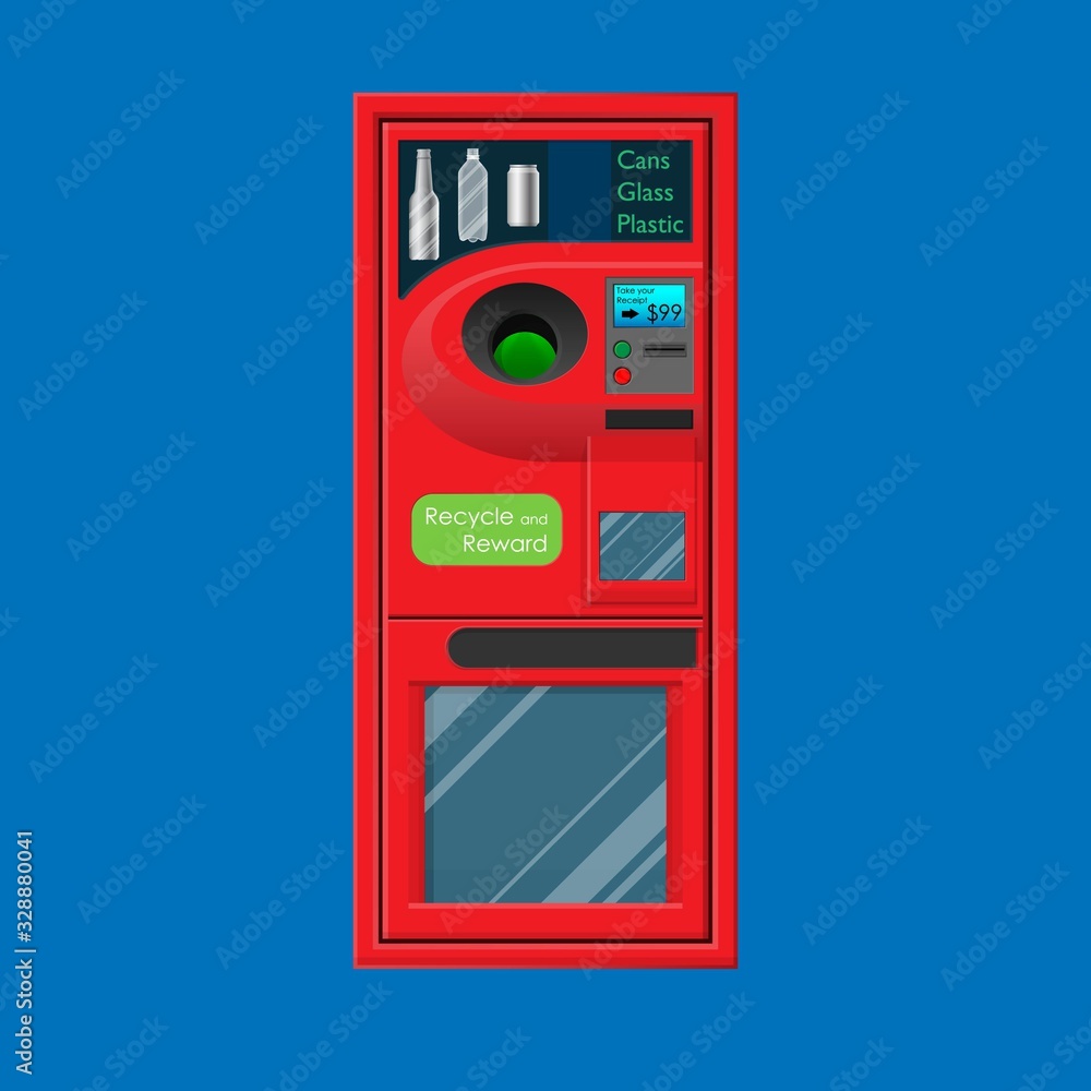Reverse Vending Machine Recycling and Reward Money From Garbage Cans ...