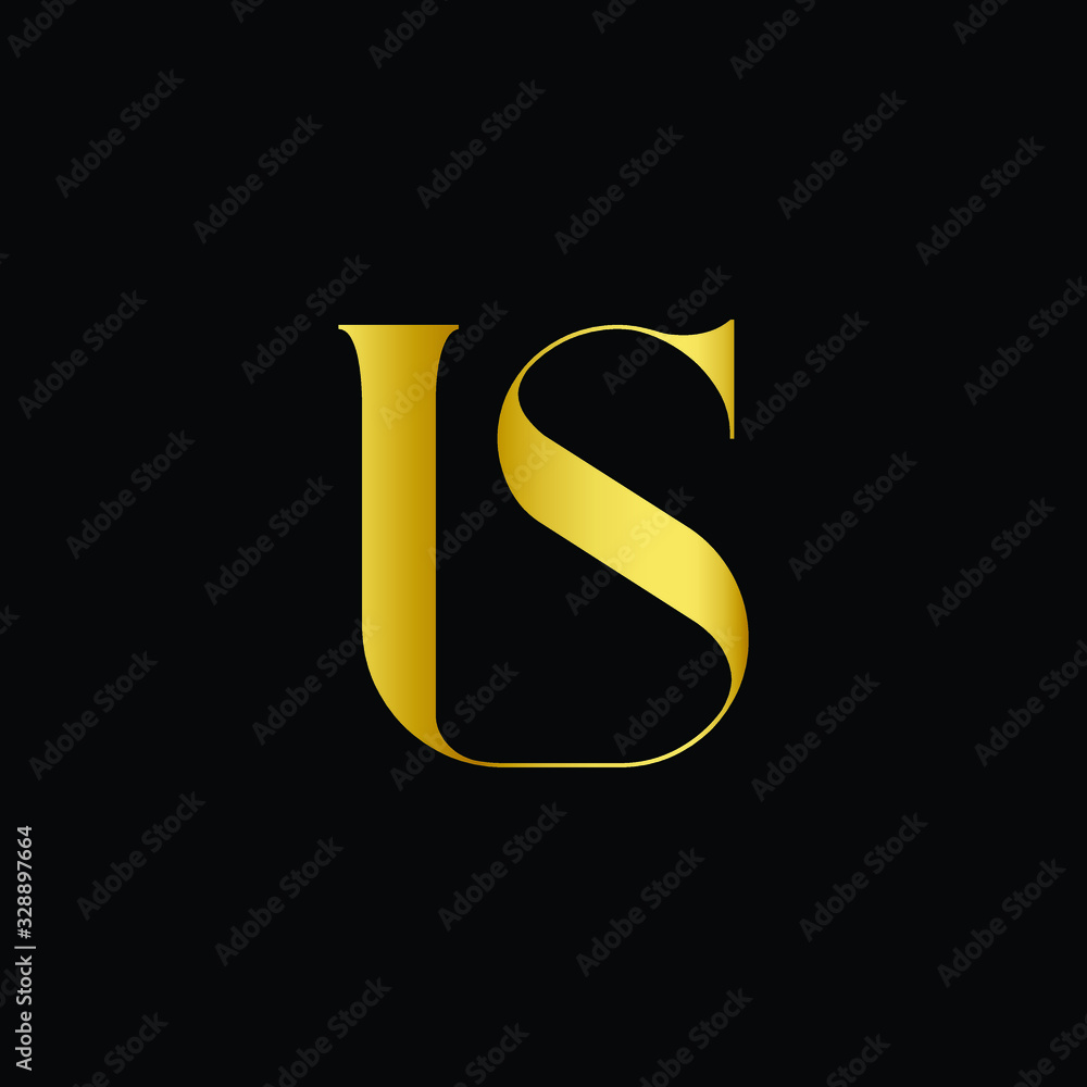 Creative line art letter US logo. This logo icon incorporate with two ...