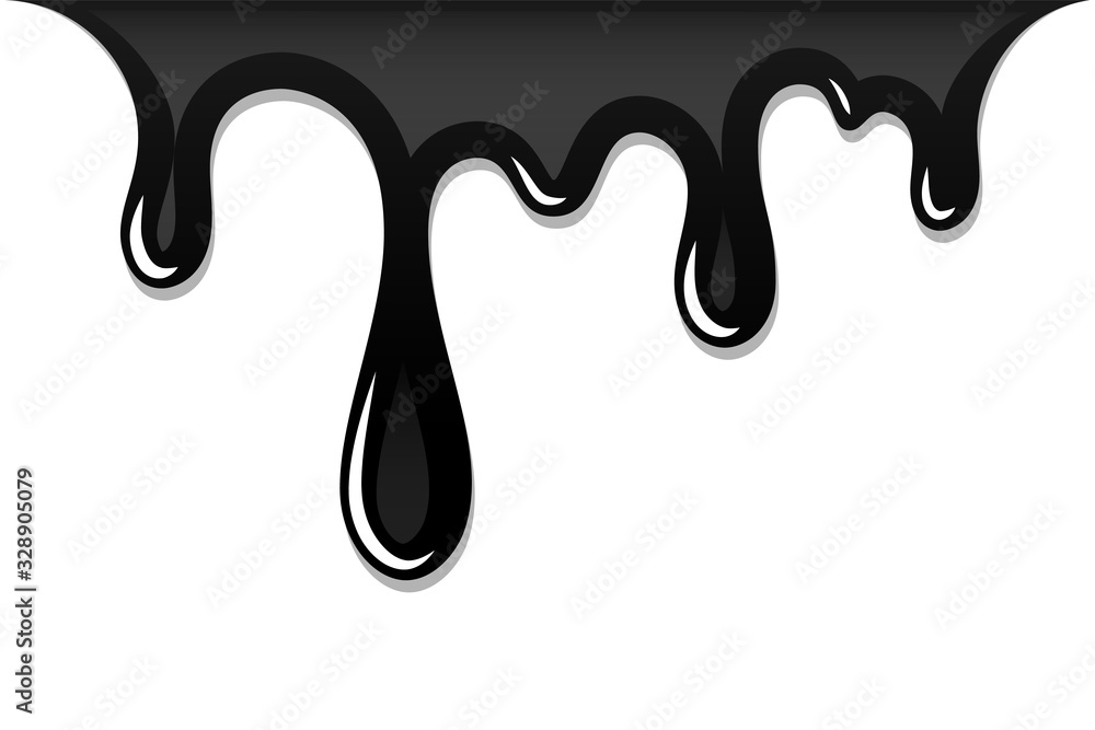 Drip paint 3D. Ink stain. Drop melt liquid isolated on white background ...