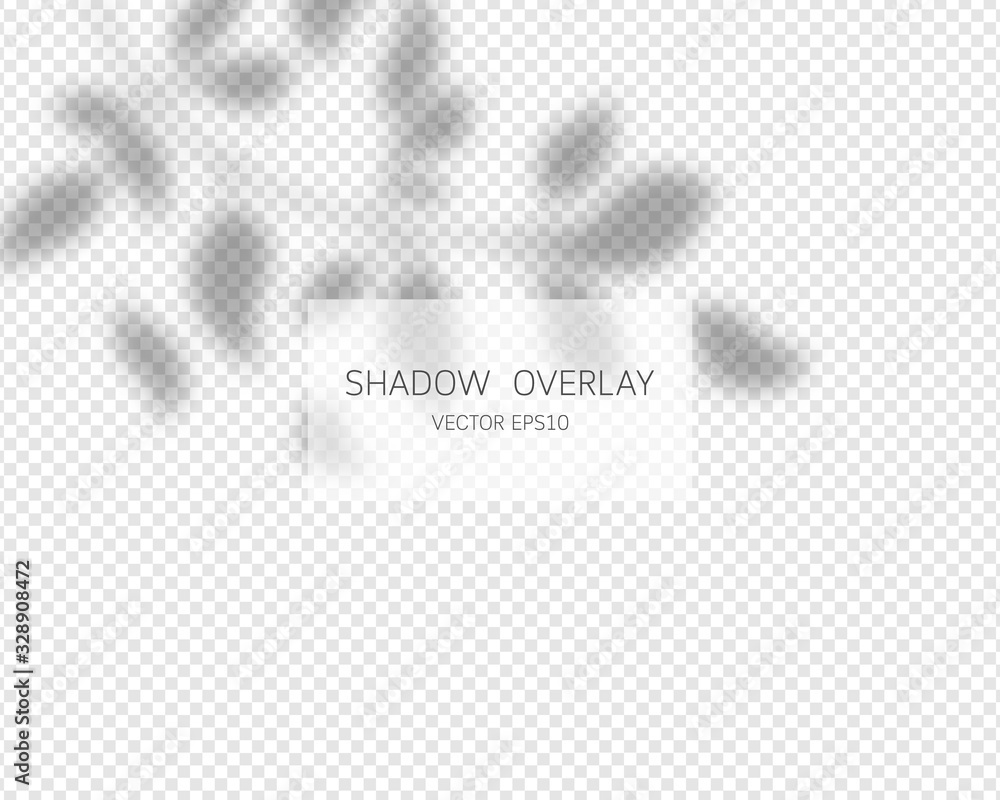 Shadow overlay effect. Natural shadows isolated on transparent ...