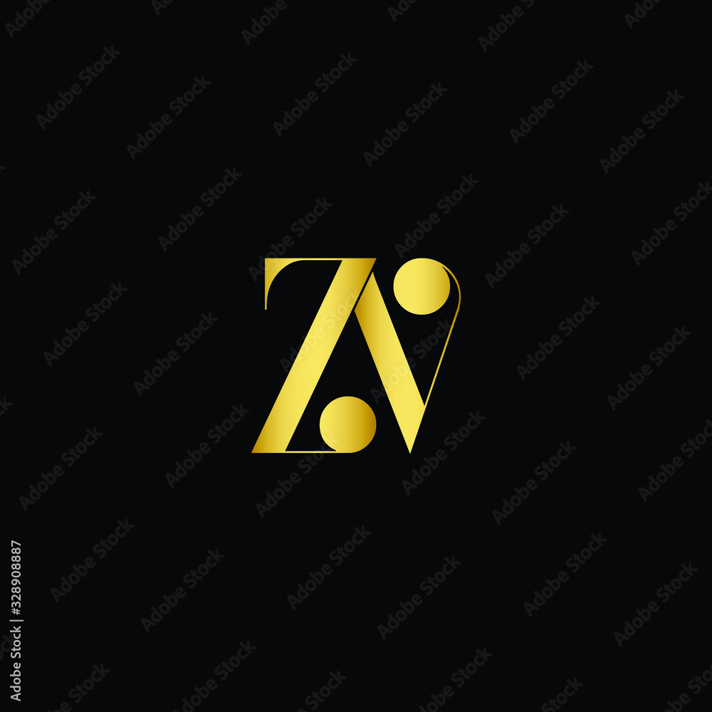 Initial ZV Logo Design Vector Template. Creative Letter ZV Business ...