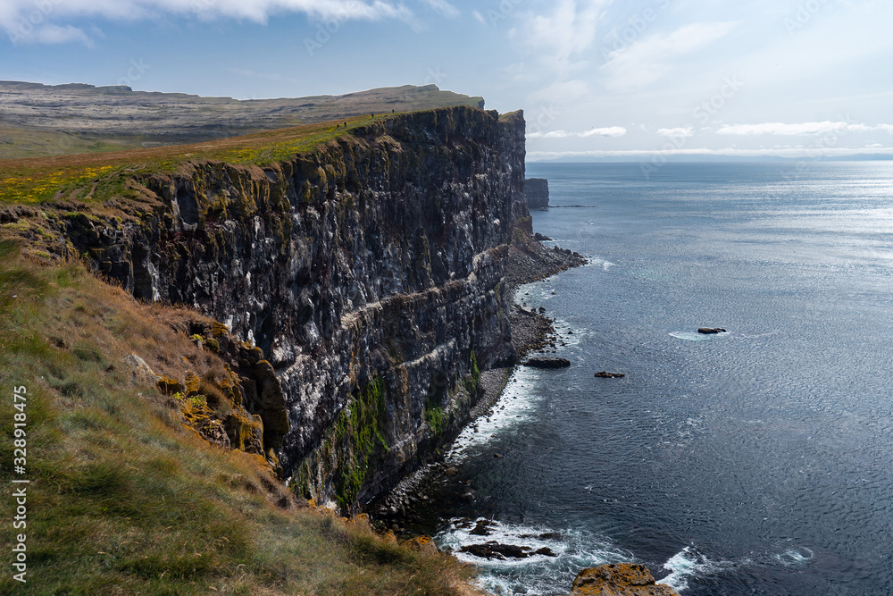 Stunning Latrabjarg cliffs, Europe's largest bird cliff. Western Fjords ...