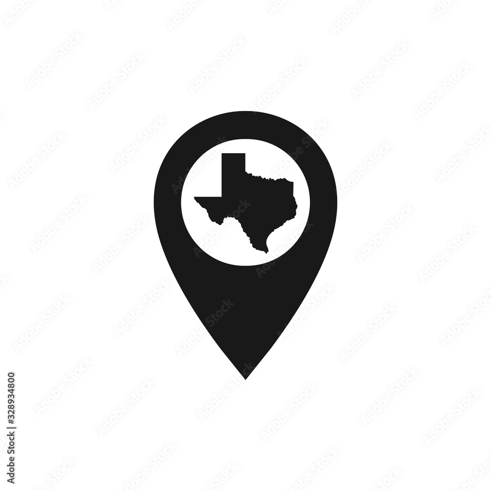 Texas map with Location pin icon vector Illustration Stock Vector ...