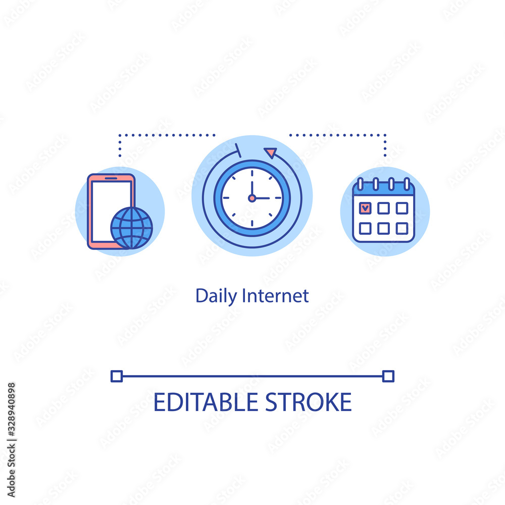 Daily Internet concept icon. Telecommunication, tariff plan, unlimited ...