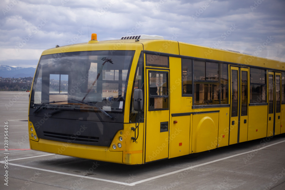 Special vehicles on the runway. Loader at the airport. A special ...